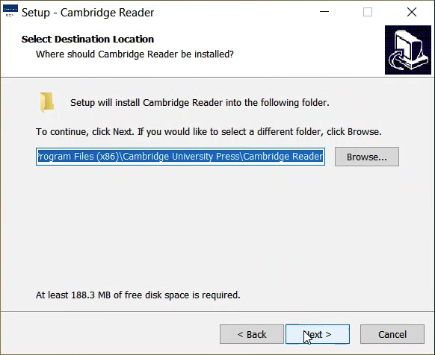 How much space does the Cambridge Reader desktop app take up ...