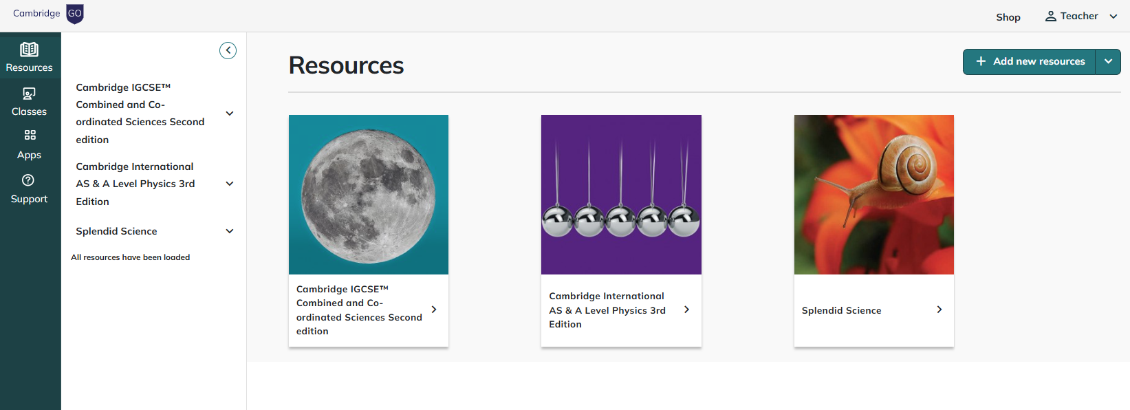 Using your Teacher's Resource in Cambridge GO – Cambridge GO
