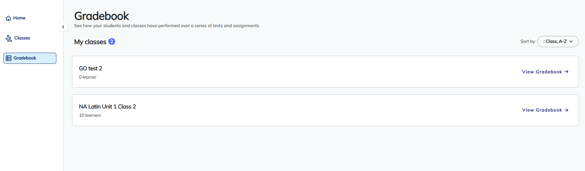 How do I access and view the gradebook in the language activities ...