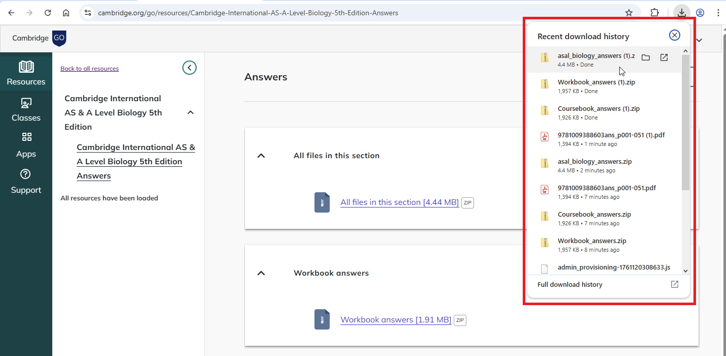How to download supporting resources from Cambridge GO – Cambridge GO